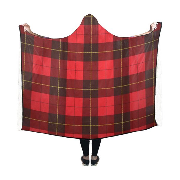 ASHLEIGH Wallace Tartan Scottish Plaid Hooded Blanket Pilling Polar ...
