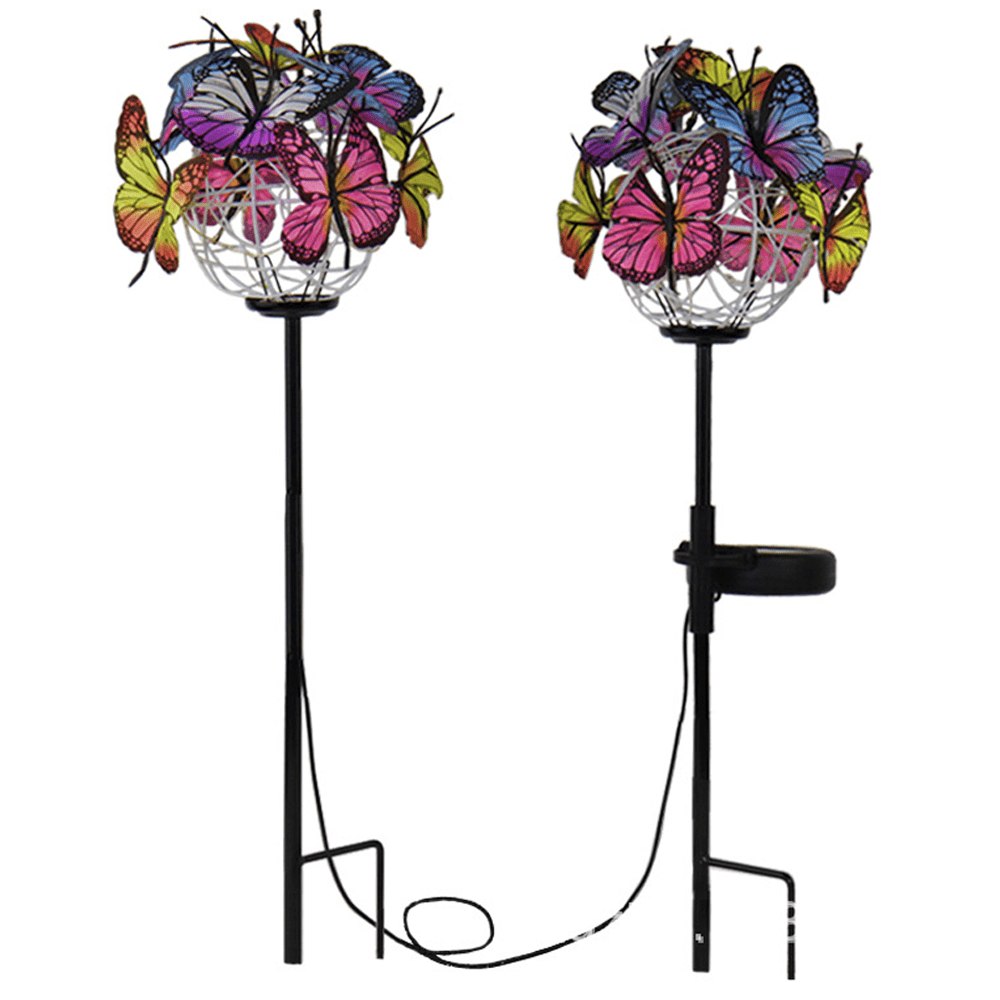 2 Pack Solar Outdoor Butterfly Lights Garden Decor with Butterfly ...
