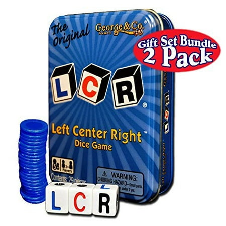 LCR (Left Right Center) Dice Game in Blue Tin & LCR Wild Dice Game in ...