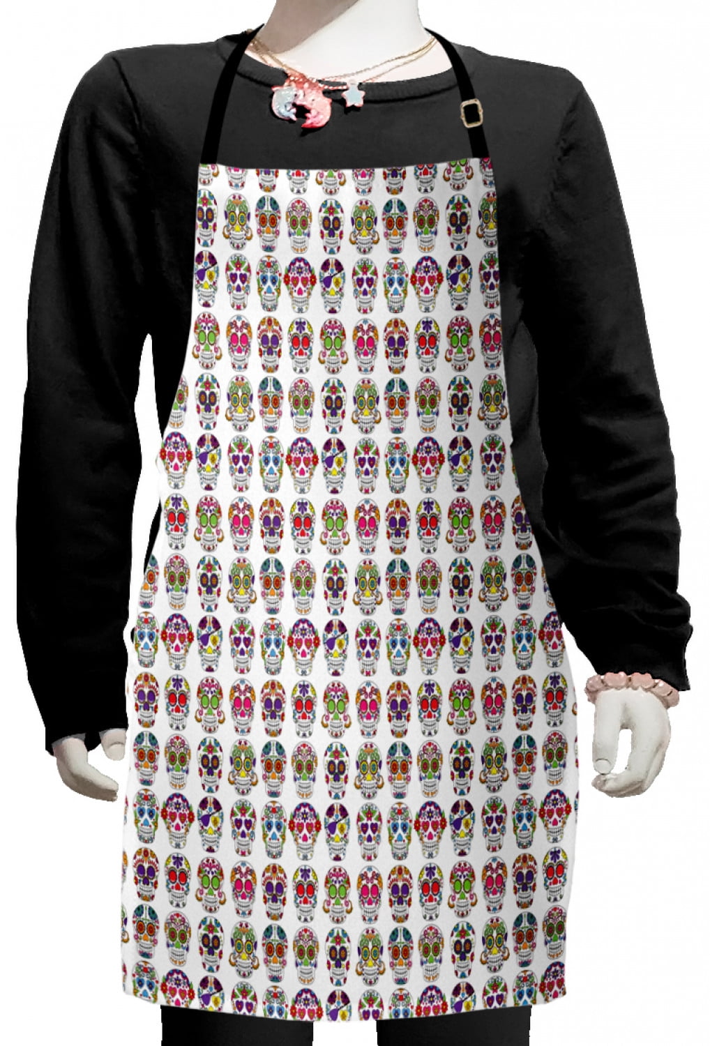 Sugar Skull Kids Apron, Day of the Dead Colorful Skulls Flowers Mexican ...