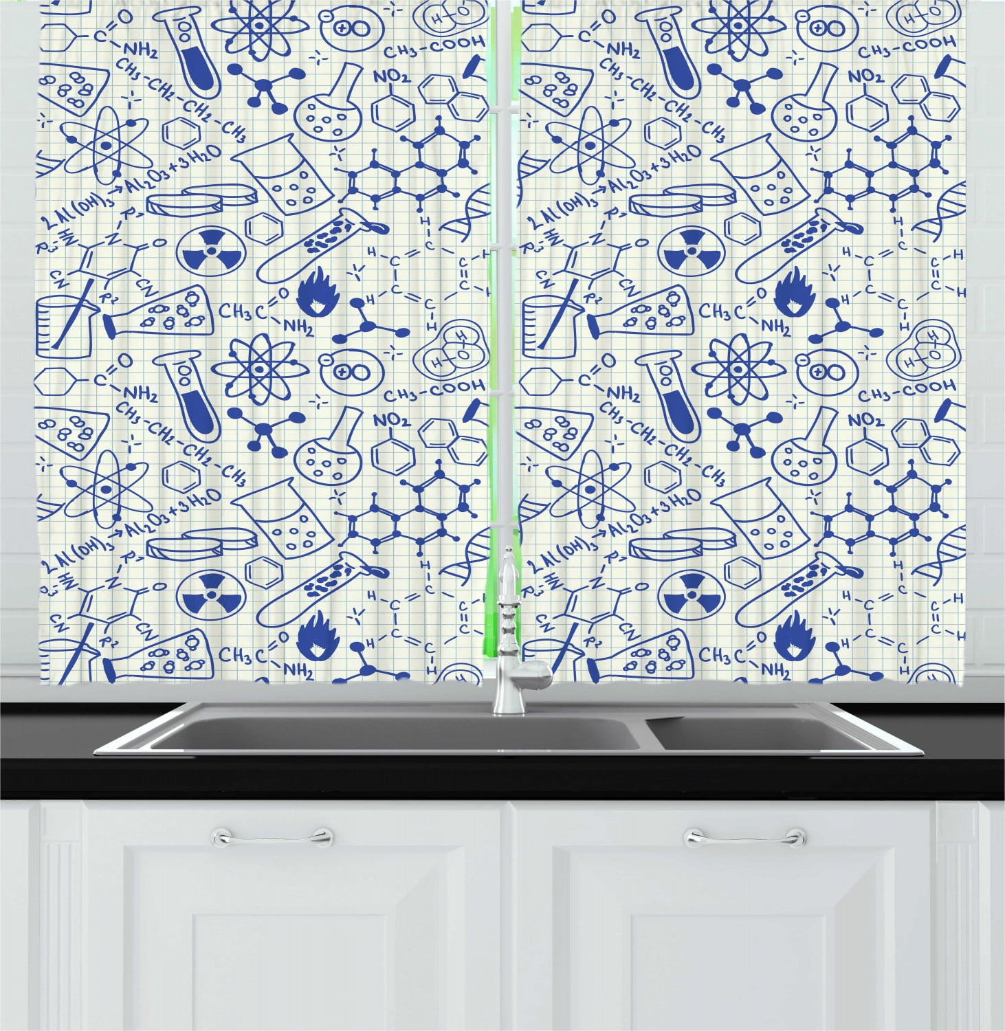 Children Curtains 2 Panels Set, Science Chemistry Geometry Math Nerd ...