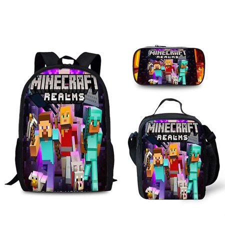 Minecraft School Bag Anime Notebook Laptop Backpack School Bag ...