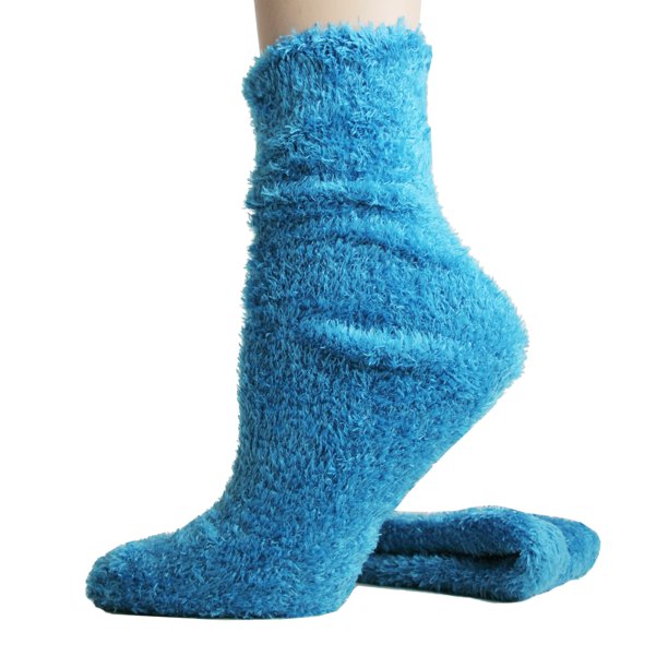 Turquoise Microfiber Fuzzy Socks - Walmart.com