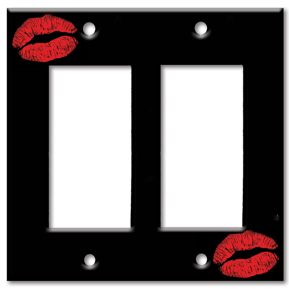 Double Gang Rocker OVERSIZE Wall Plate - Lips Kiss Emoji - Walmart.com