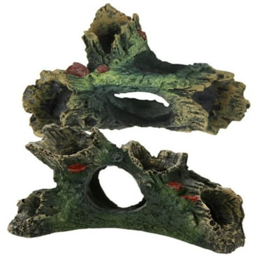 Visland Aquarium Fish Tank Decorations Accessories Decor Set with Wood ...