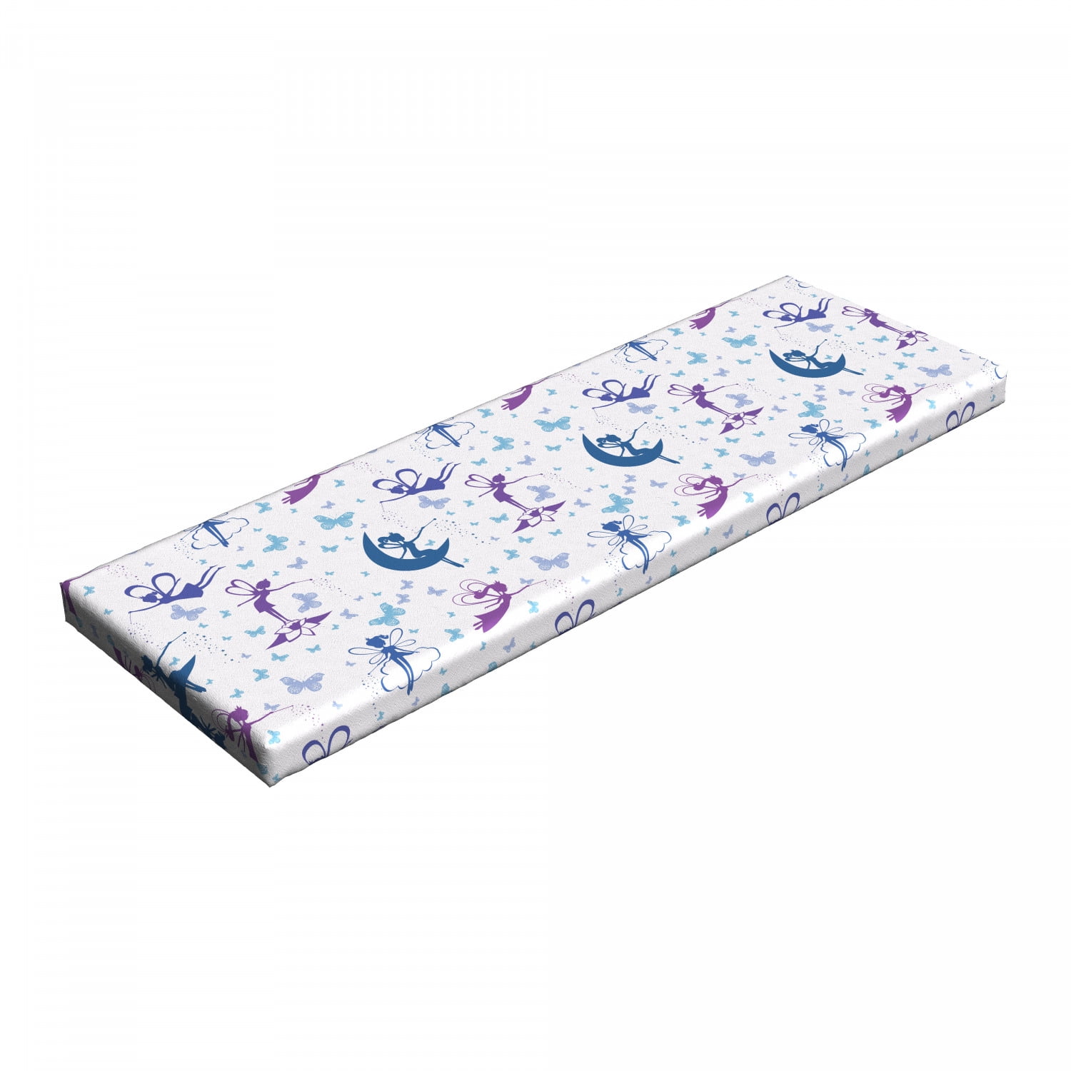 Angel Wings Bench Pad, Fairy on Cloud Lotus Sitting on Moon Butterfly ...
