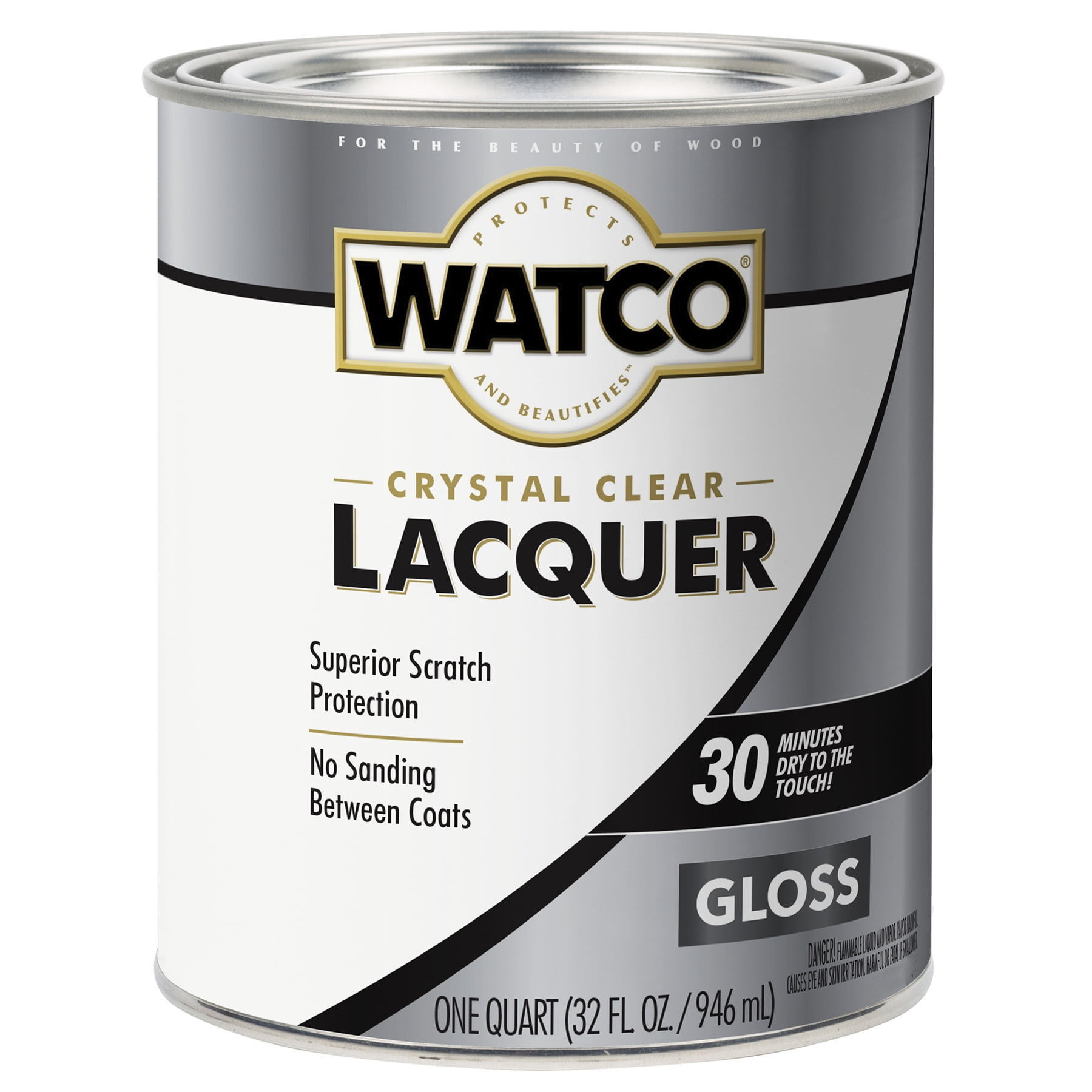 Clear, Watco Lacquer Gloss 275 VOC Wood Finish-303309, Quart - Walmart.com