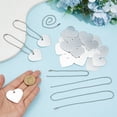 50Pcs Aluminum Big Pendants Blank Tags with 20Pcs Iron Ball Necklace ...
