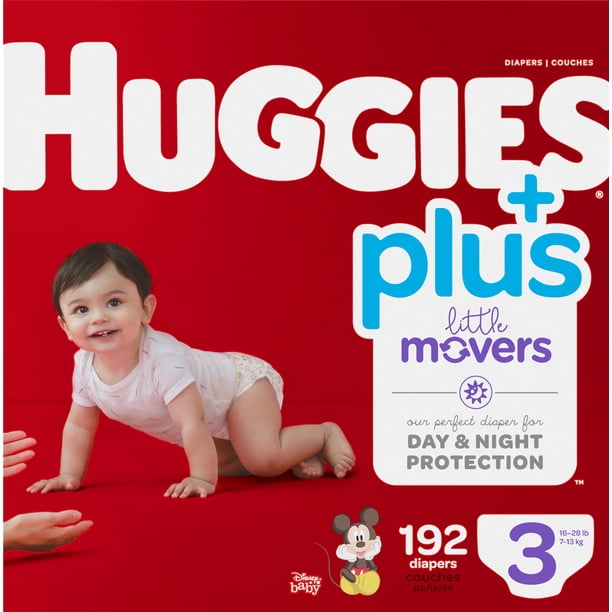 Huggies Plus Diapers, Size 3 (16-28 Pounds), 192 Count - Walmart.com