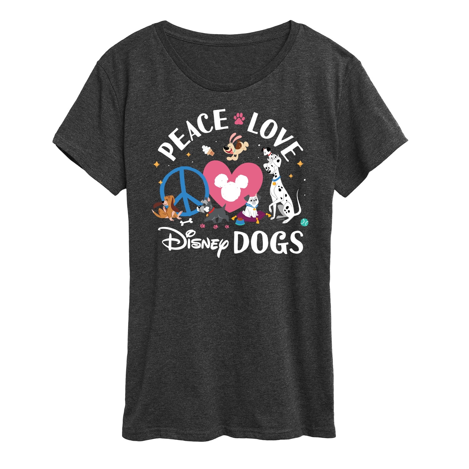 Disney Classics - Cats & Dogs - Peace Love Disney Dogs - Women's Short ...