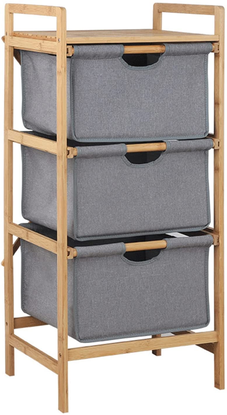 MONIPA 3-Layer Pull-Out Models Storage Basket Grey Basket Table with 3 ...