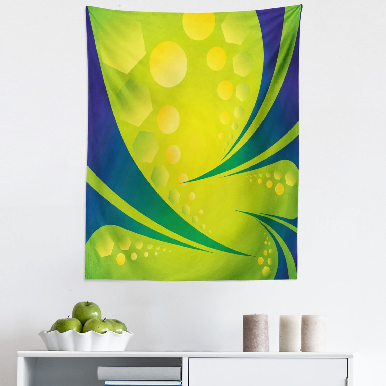 Brazil Tapestry, Vivid Vibrant Brazil Flag Colored Image Geometrical ...