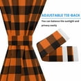 Black Orange Plaid Door Curtains for Door Window, French Sidelight ...