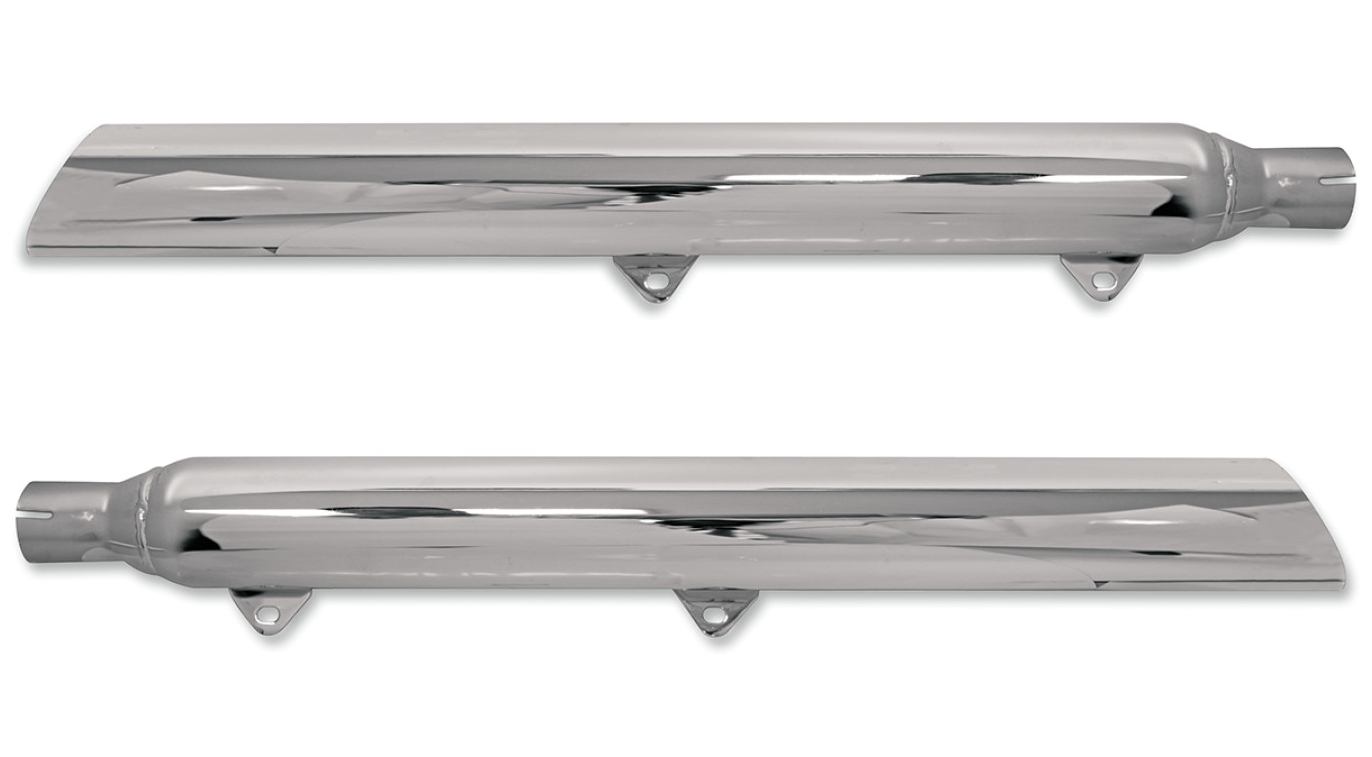 Bassani 3" Chrome Slant-Cut Slip-On Mufflers for True-Dual Head Pipes ...