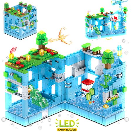 503pcs Underwater Seabed City Fortress Corals Building Blocks Classic ...