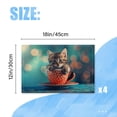 BaHomeck placemats Set of 4 Cute Kitten Sitting In Polka-Dot Coffee Cup ...