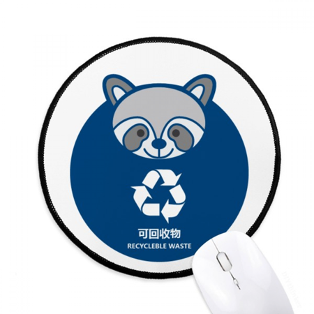 Recyclable Raccoon Waste Classification Mouse Pad Desktop Office Round ...