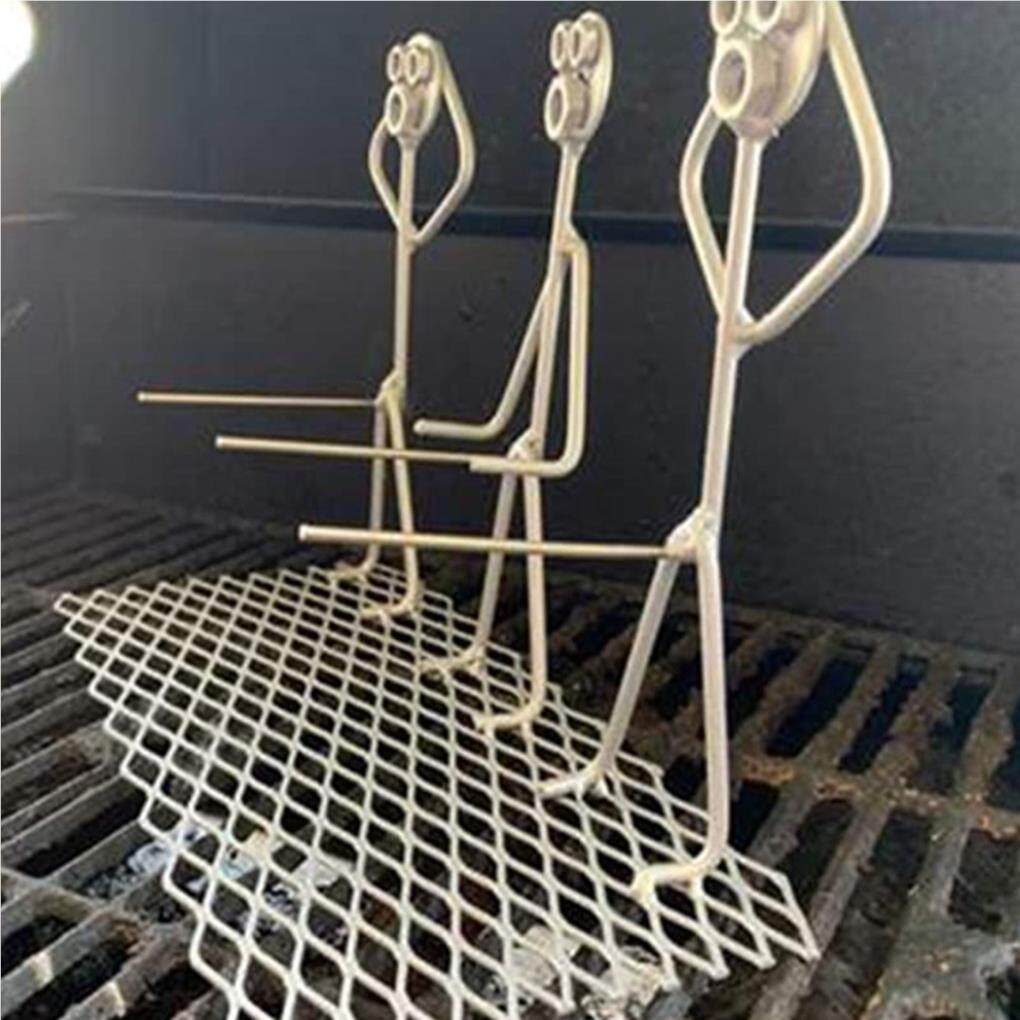 Metal Hot Dog Rack Funny 3 Guys Holding Head BBQ Stand Cleanable ...