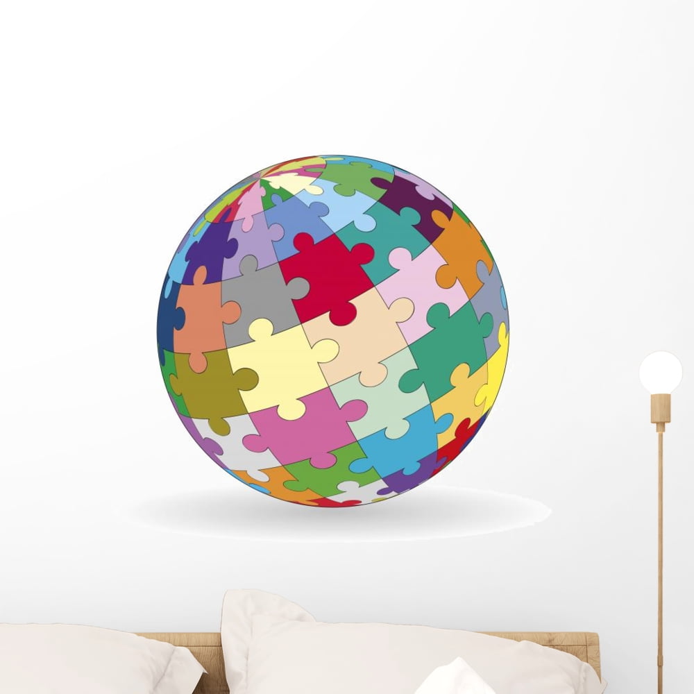 Spherical Puzzle Wall Mural by Wallmonkeys Peel and Stick Graphic (24 ...