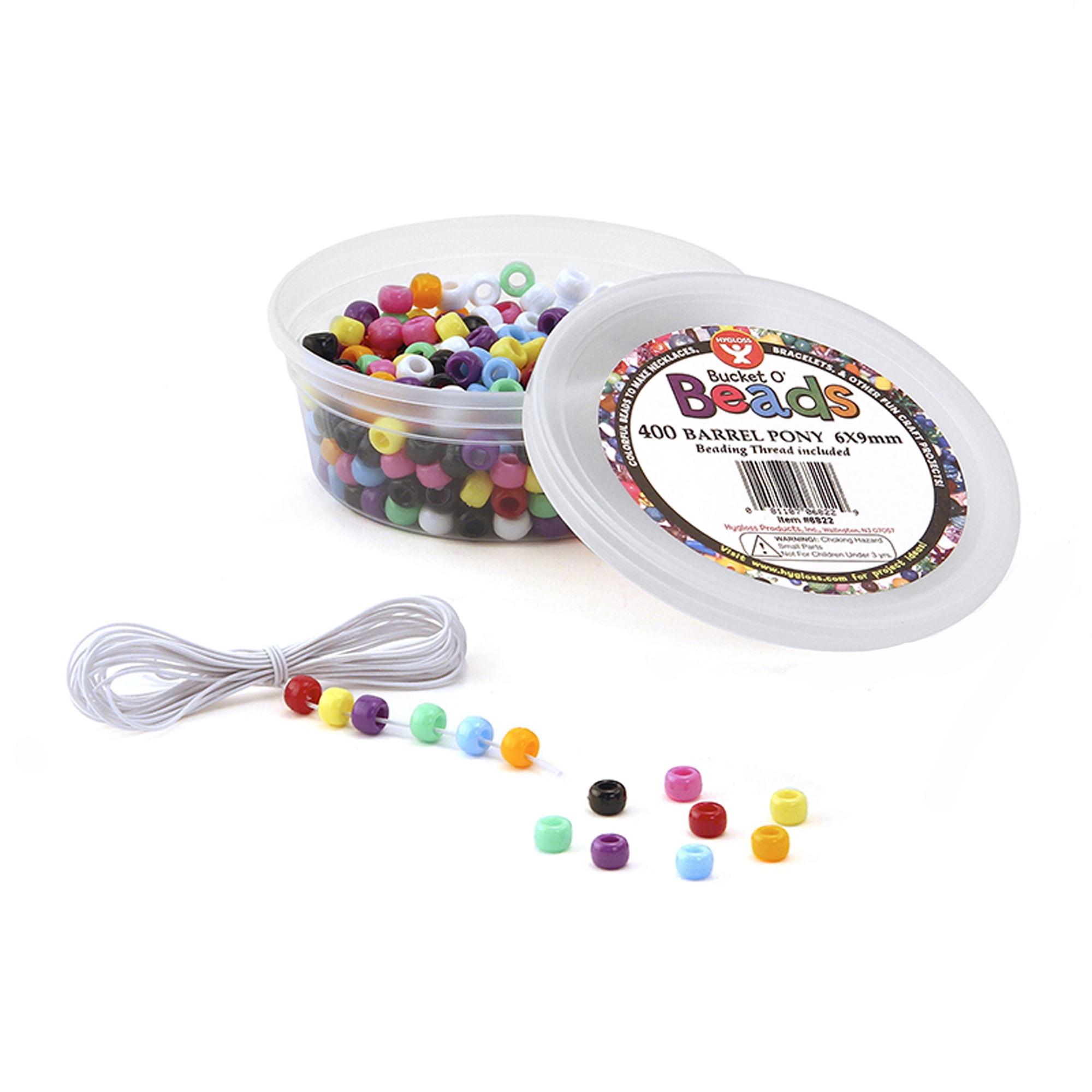 Bucket O’ Beads, Barrel Pony, 6 x 9 mm, 400 per pack, 5 packs - Walmart.com