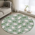 3ft Round Rug Cute Rabbits Area Rugs for Living Room Bedroom Washable ...
