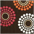 SAFAVIEH Soho Louise Polka Dots Wool Area Rug, Brown/Multi, 6' x 6 ...