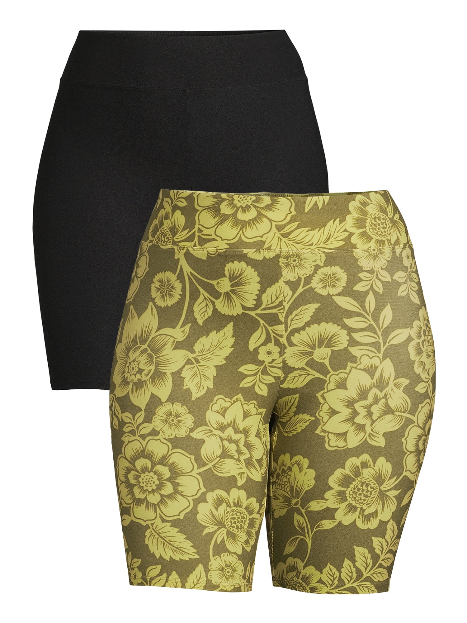 Terra & Sky Women's Plus High Rise Bike Shorts, 2-Pack - Walmart.com