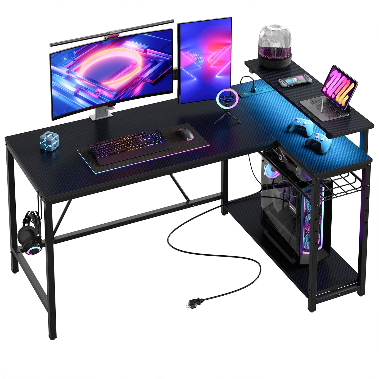 Click here for Bestier 52 Gaming Desk With Led Lights L Shaped De... prices