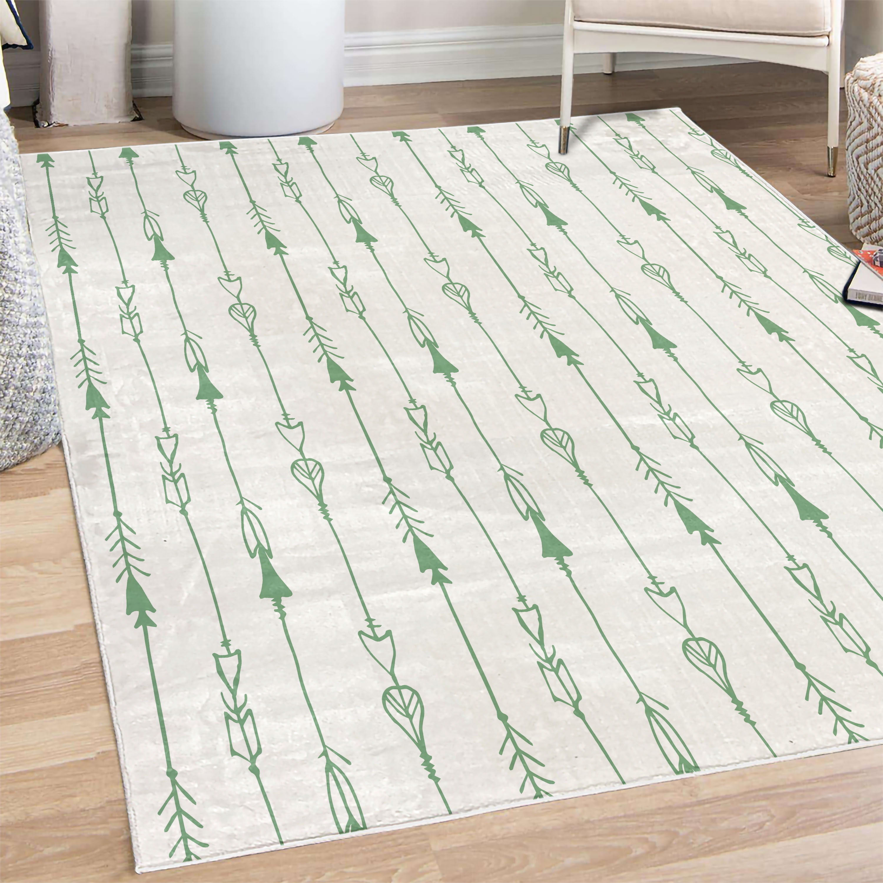 Arrow Decorative Rug, Hand Drawn Repetitive Sticks Pattern Vintage ...
