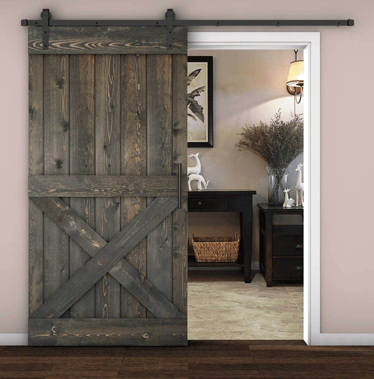 Essencaliy 42in x84in Solid Wood Barn Door, Made-in-USA Farmhouse ...