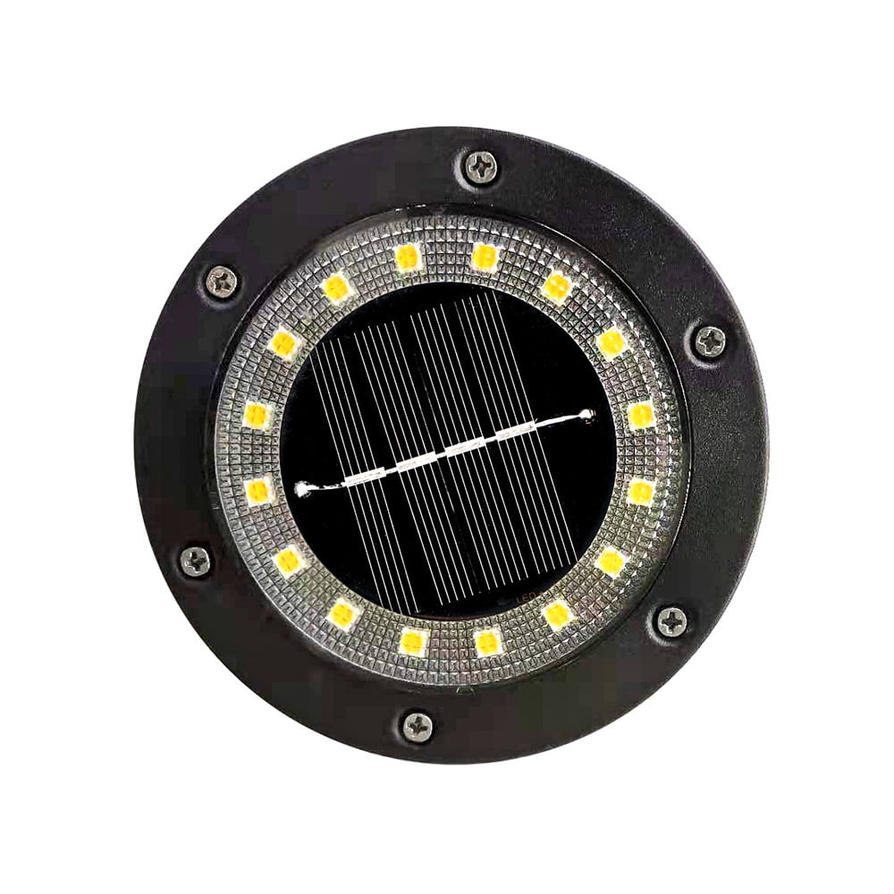 Paquete de 2 focos solares empotrables negros, 16 LED, luz solar para ...