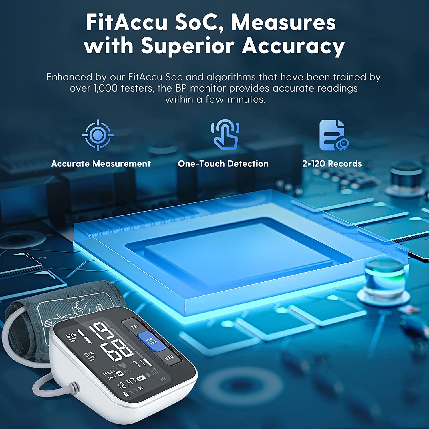 Buy Blood Pressure Monitor Upper Arm, Lanxi Blood Pressure Cuff Machine ...