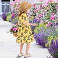 Anchor Sunflower Short Sleeve Dress A-Line Cute Midi Casual Sundress 2 ...