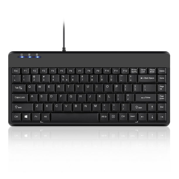 Perixx Periboard-409U Wired USB Mini Computer Keyboard, Black, Us ...