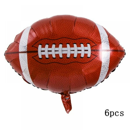 EASTIN 6 Pack 18 Inch Rugby Foil Balloons Helium Mylar Football Field ...