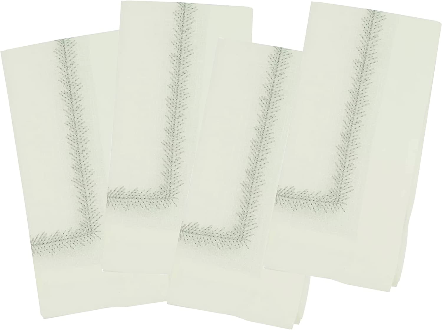 Fennco Styles Embroidered Metallic Border Cloth Napkins 20" W x 20" L ...