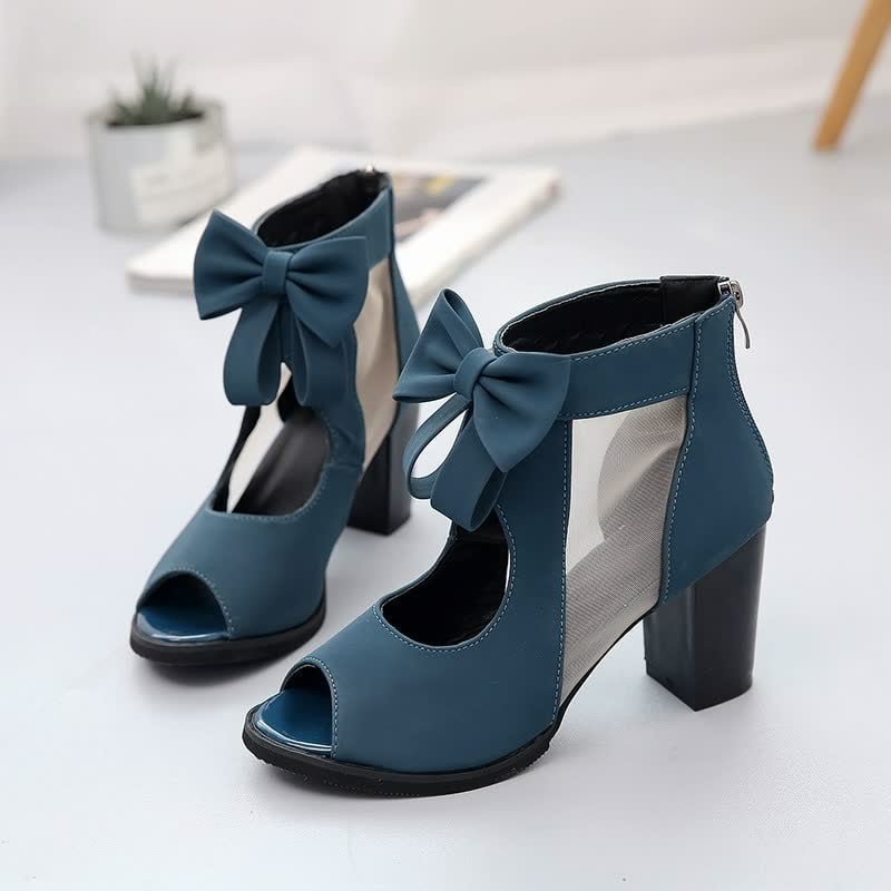Byte Legend Chunky Heel Back Zipper Sandals Female Fashion Peep-toe ...