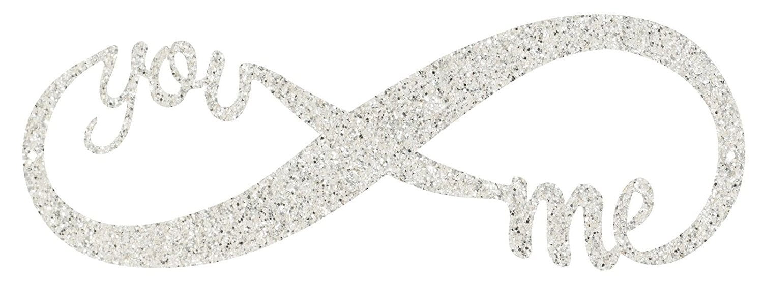 You & Me Infinity Glitter Metal Wall Sign - 12" x 4" White - Walmart.com