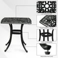 VINGLI 21" Cast Aluminum Outdoor Side Table with Umbrella Hole, All ...