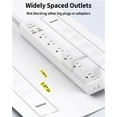 10 Ft Power Strip Surge Protector - 7 Outlets 4 USB Ports (2 C) Ultra ...