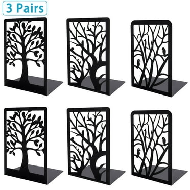 Mr. Pen- Book Ends, Black, 4 Pack, Heavy Duty Metal Bookends for ...