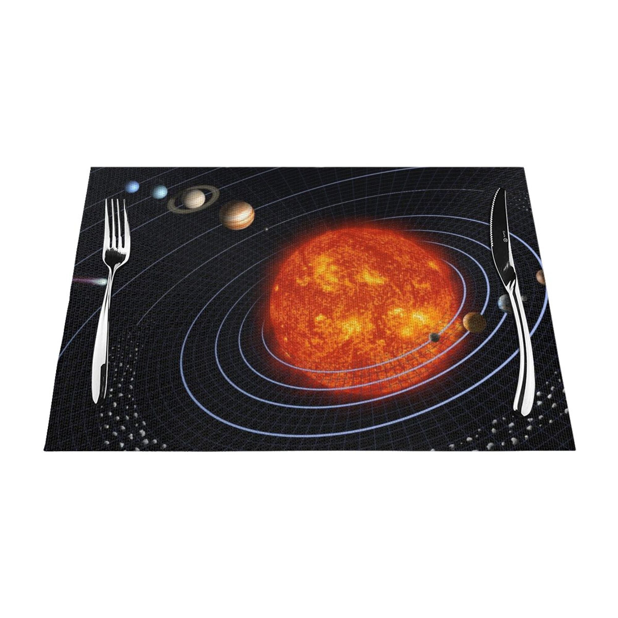XMXY Woven Placemats Set of 6 PCS, Solar System Planets Table Mats ...