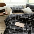 Move Over Black Plaid Comforter Set King Black Bedding Sets White Blak ...