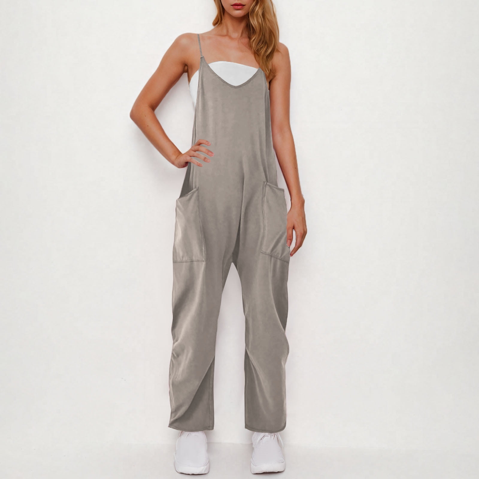 Click here for Amzcrzy Rompers For Women Solid Color V Neck Spagh... prices