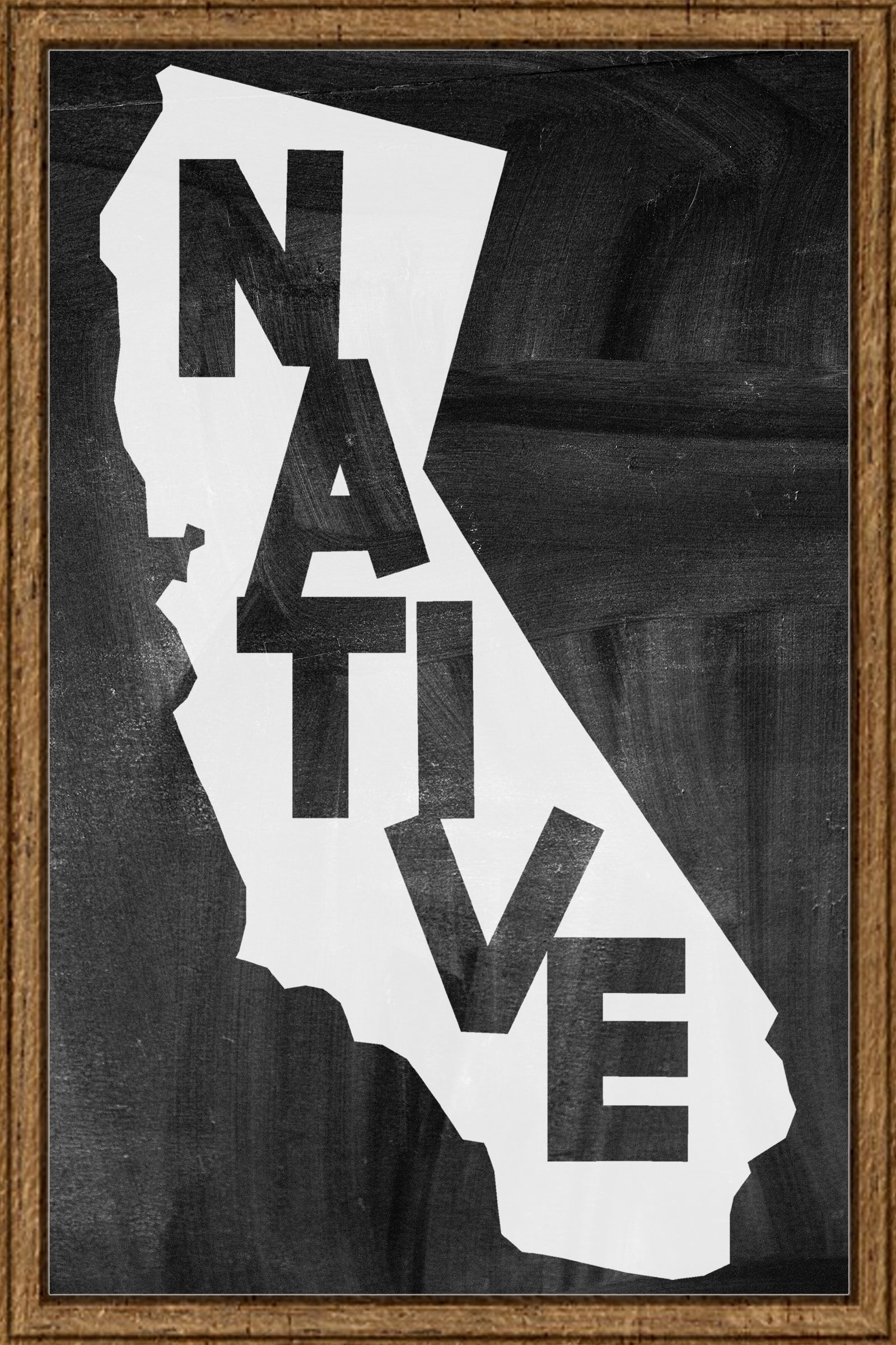 California native caps state map home hometown love Tin Sign Chalk ...