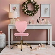 BELLEZE Kaylee Office Chair Upholstered Velvet Seashell Swivel Desk ...