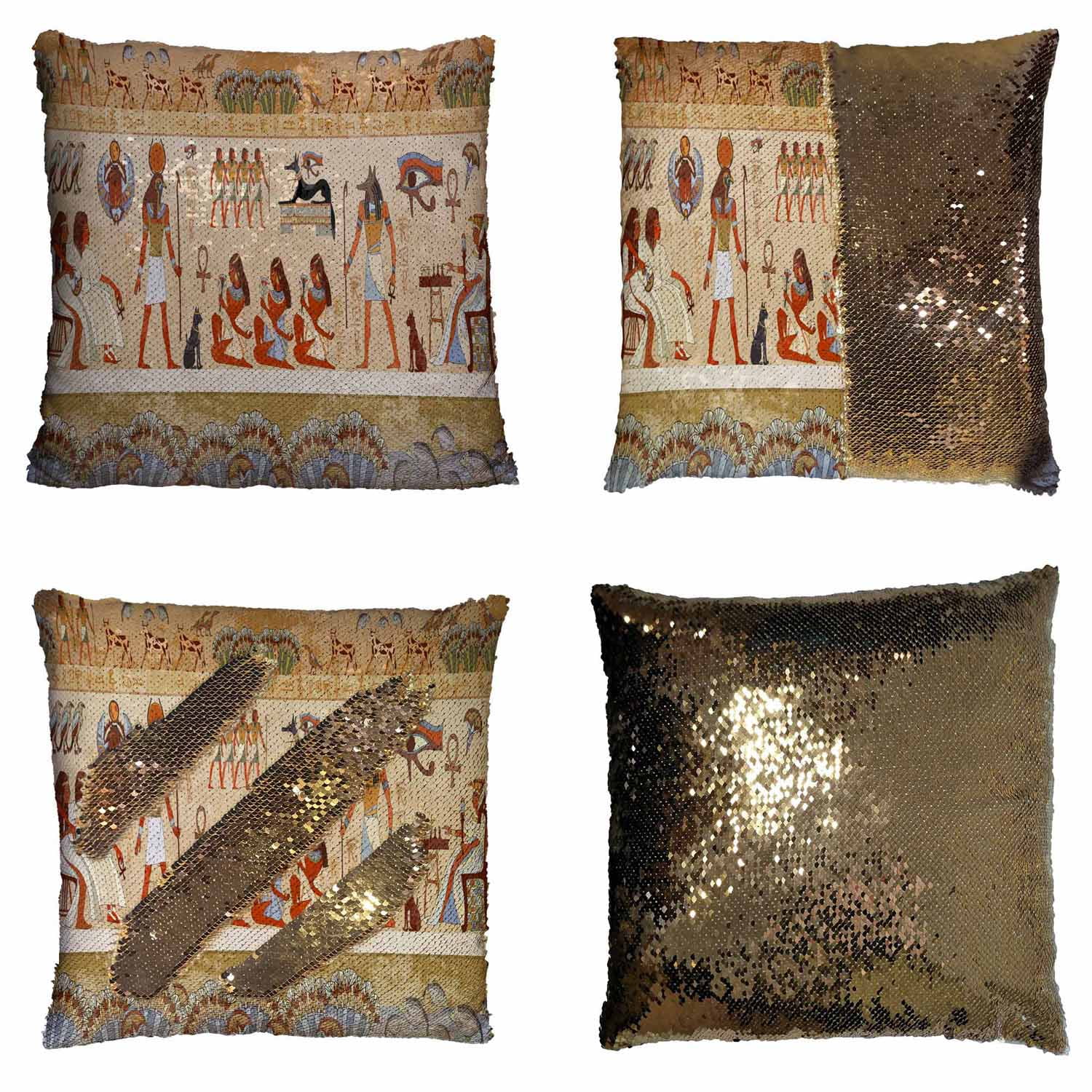 PKQWTM Ancient Egypt Scene Hieroglyphic Carvings Reversible Mermaid ...