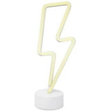 Isaac Jacobs LED Neon Yellow Lightning Bolt Tabletop Lamp - Walmart.com