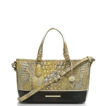 Brahmin Mini Asher Honeycomb Beige/Sand/Neutral/Gold Metallic Satchel ...