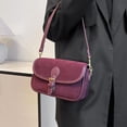 Brown Suede Crossbody Bag - Trendy Satchel Purse for Women - Burgundy ...